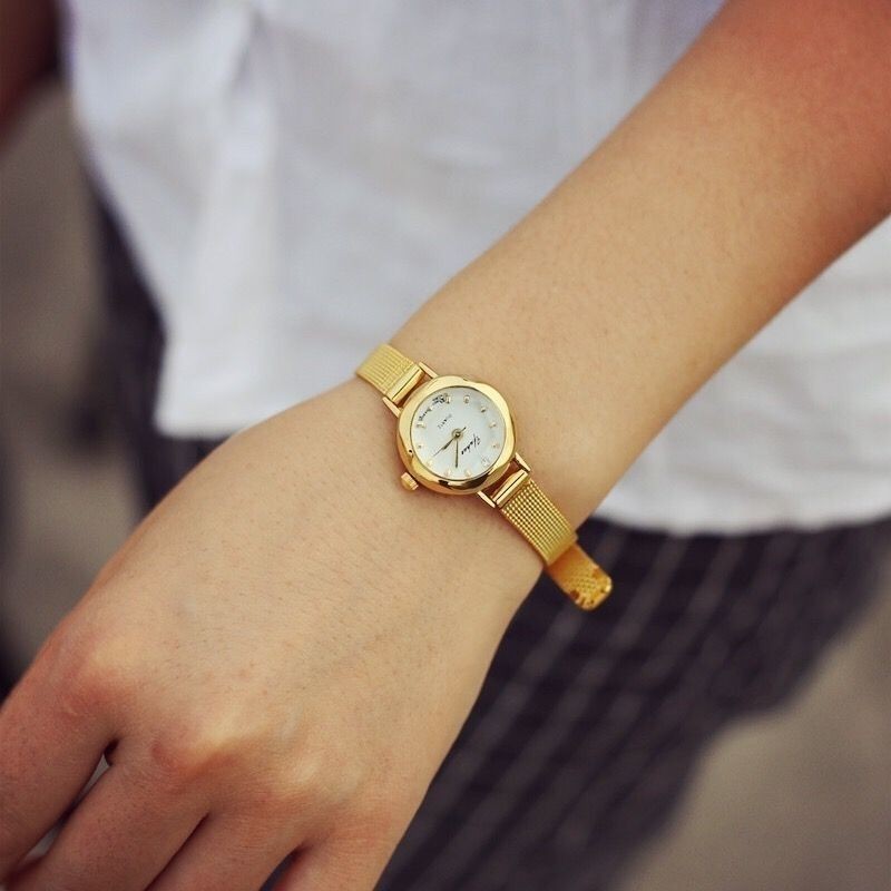 Thin Strap Retro Small Dial Watch Girl Student Female Watch Small Steel ...