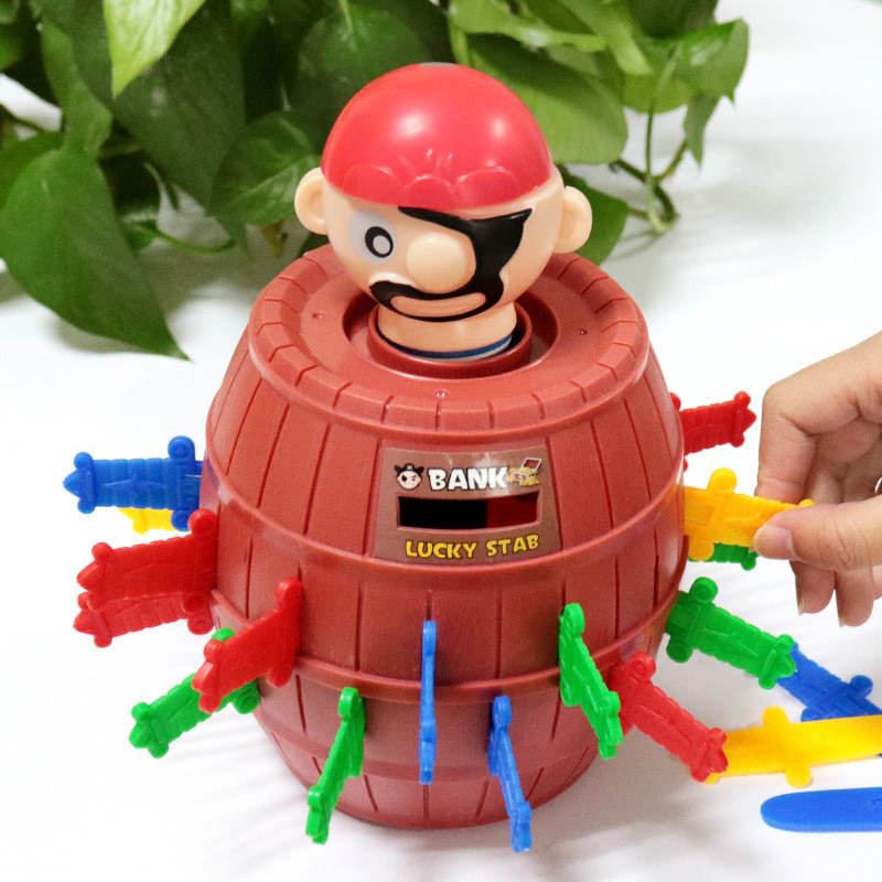 Tik Tok Influencer Toy Pirate Barrel Uncle Insert Sword Wooden Barrel Knife Couple Interactive