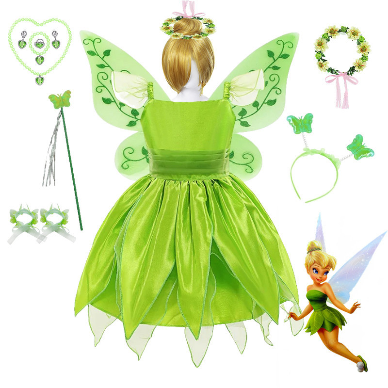 Disney Little Fairy Princess Girls Dress Tinkerbell Kids Baby Cosplay ...