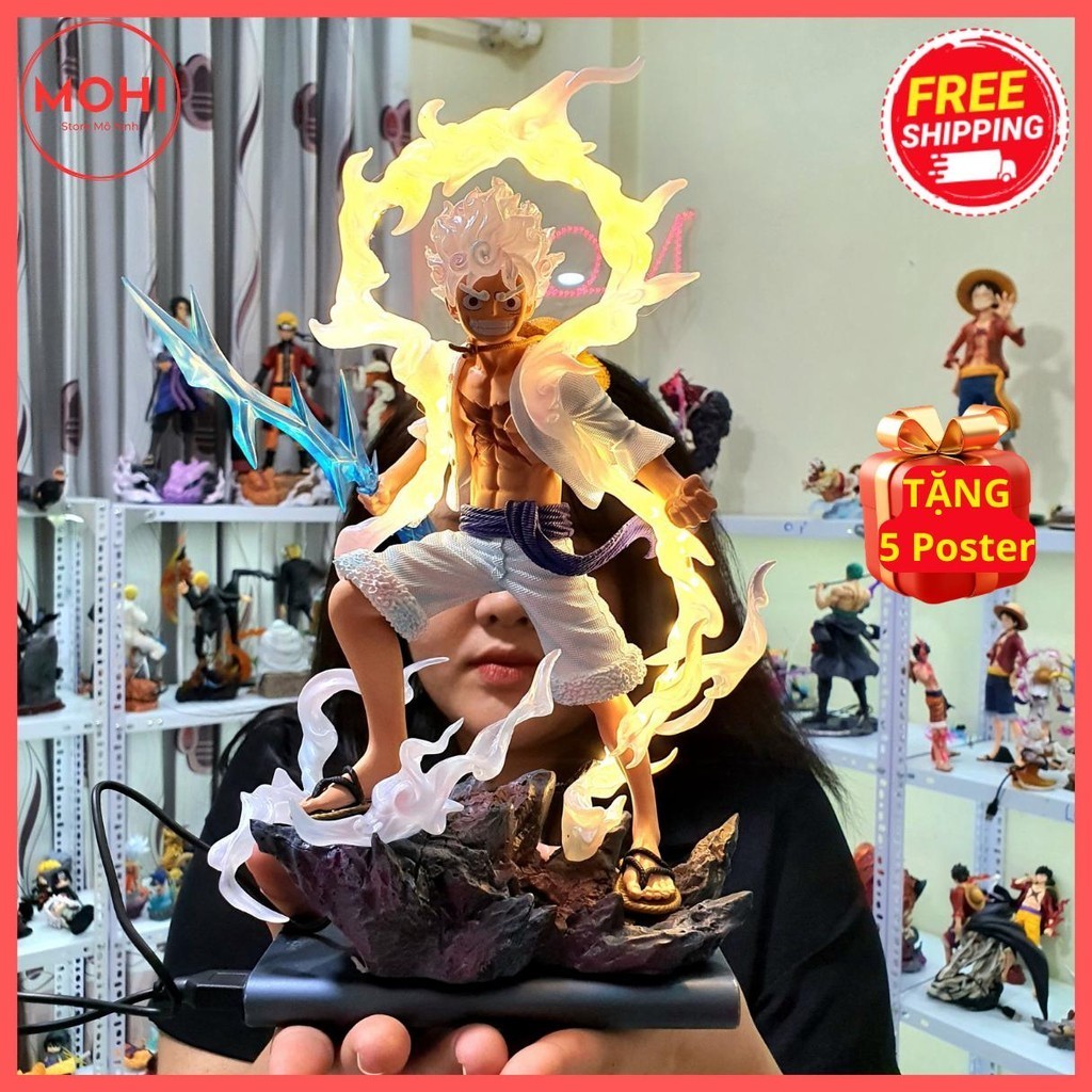 Luffy Gear 5 model holding lightning in a super beautiful standing ...
