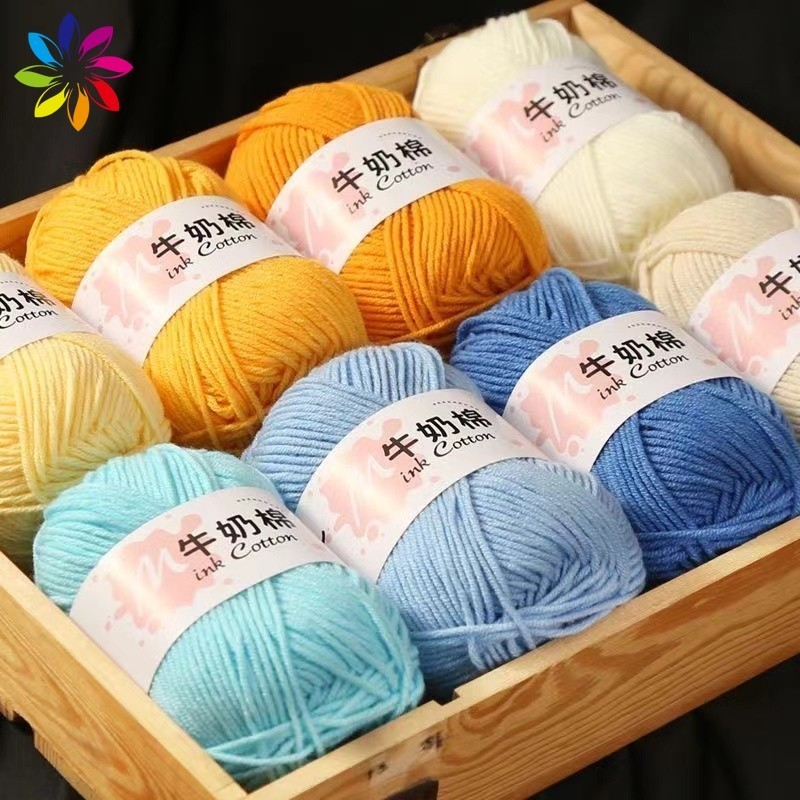 JWS 5 Plys 50g Smooth Milk Fiber Knitting Wool Crochet Yarn Milk Cotton ...