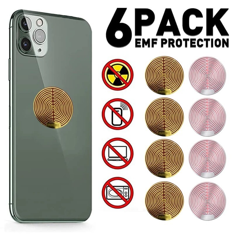 GG+6PCS Universal Radiation Stickers Mobile Phone Anti-Radiation Metal ...