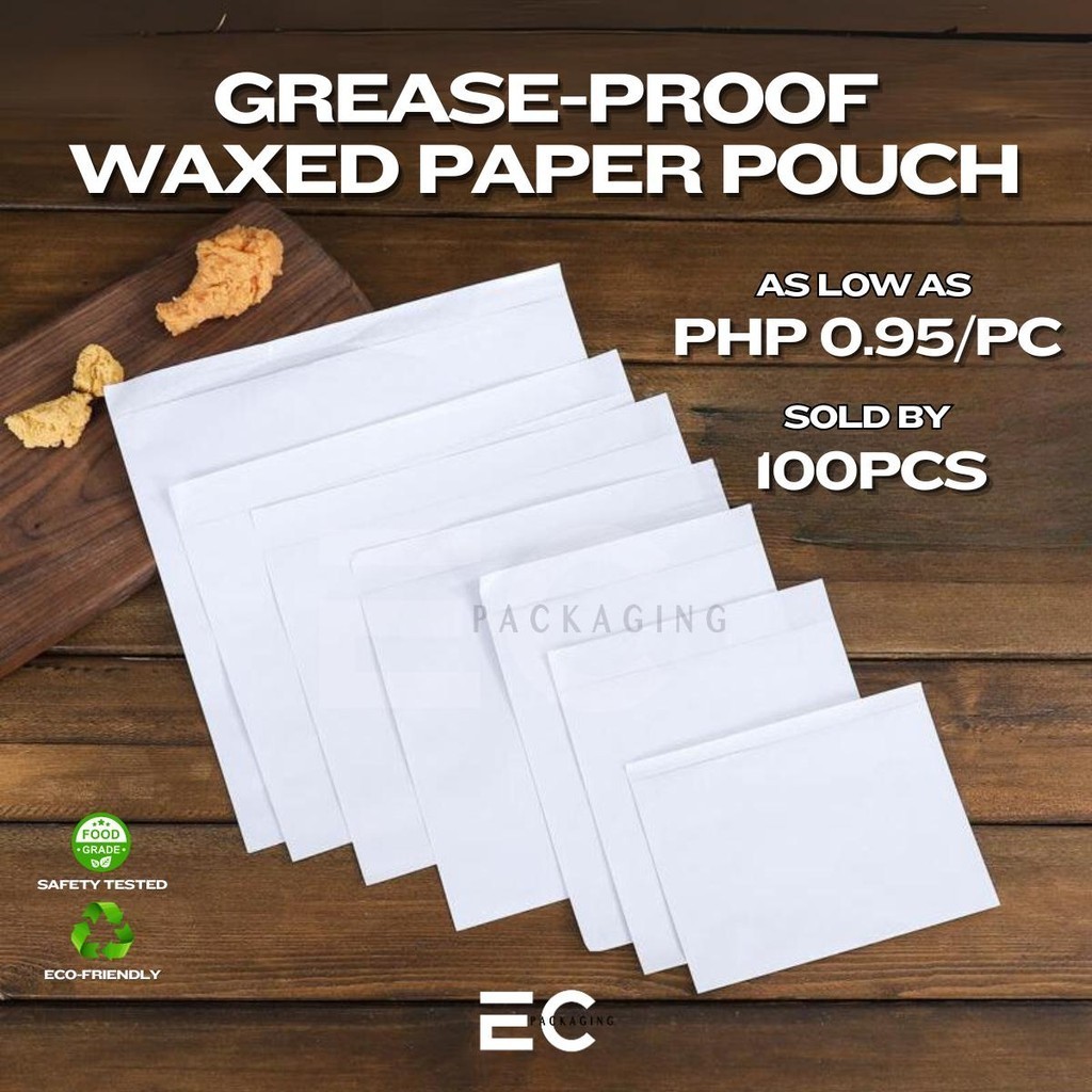 [EC] 100Pcs White Greaseproof Paper Bag Pouch Food Wrapper Sandwich ...