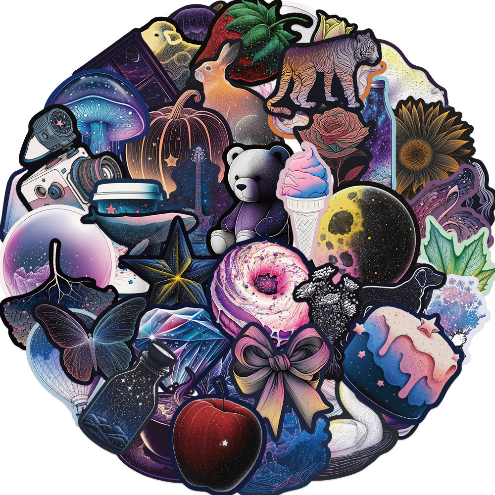 50PCS Minimalist Dreamy Art Waterproof Graffiti Stickers for Helmet ...