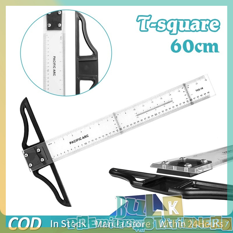 60/70/80cm T Square Ruler Acrylic Transparent T-Ruler for Art Framing ...