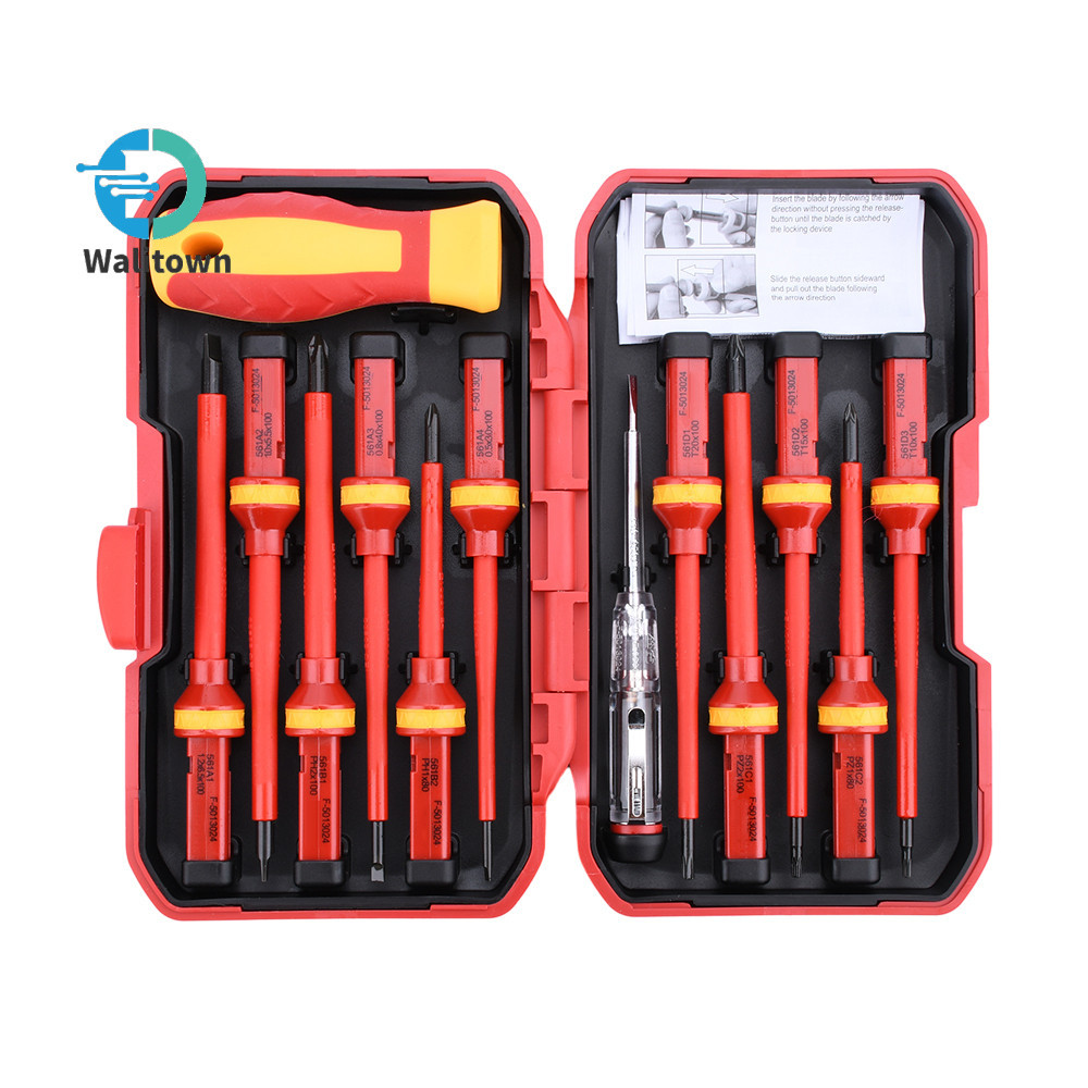 13PCS Insulated Screwdriver Household Circuit Tool Insulated Isolated ...