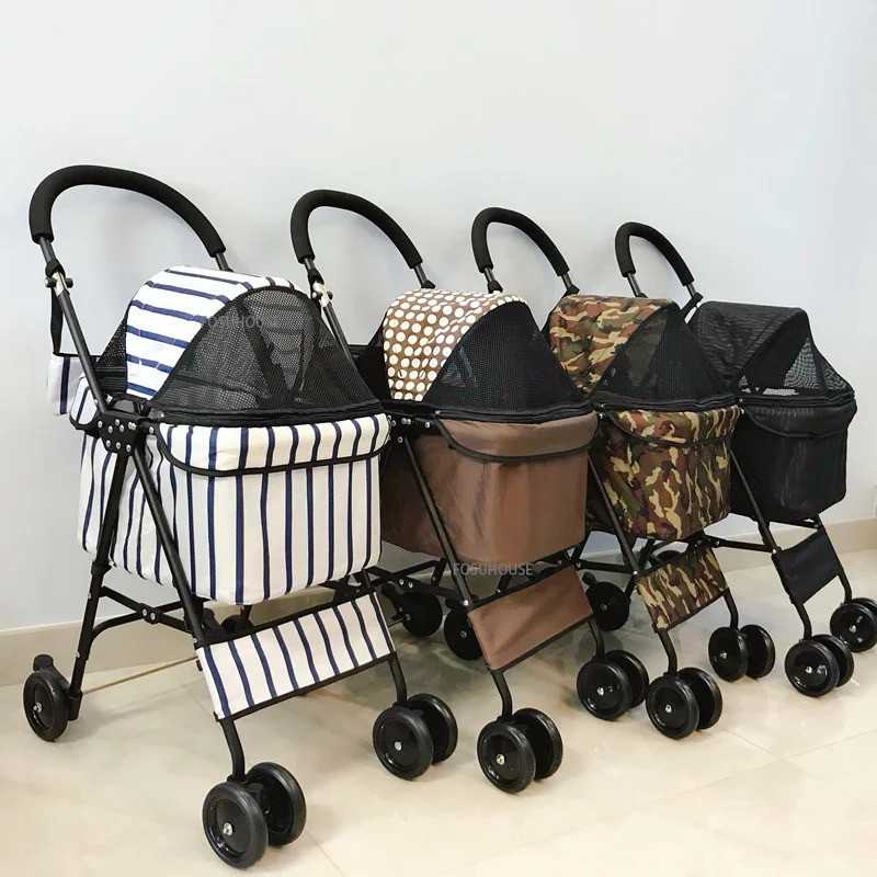 japan Striped Pet Stroller Portable dog stroller for small dog Foldable ...