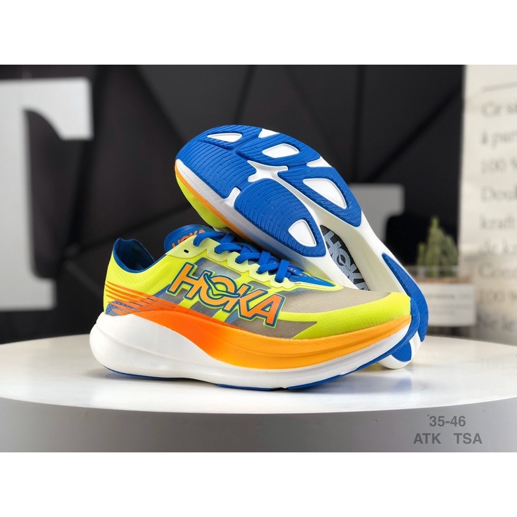 HOKA ONE ONEU ROCKETX2 True carbon outsole, translucent cicada wing ...