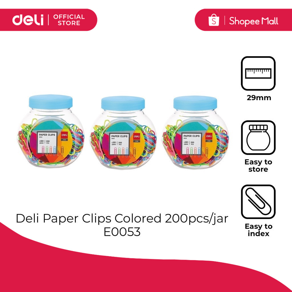 Deli E0053 Paper Clips Colored 1Pc | Shopee Philippines