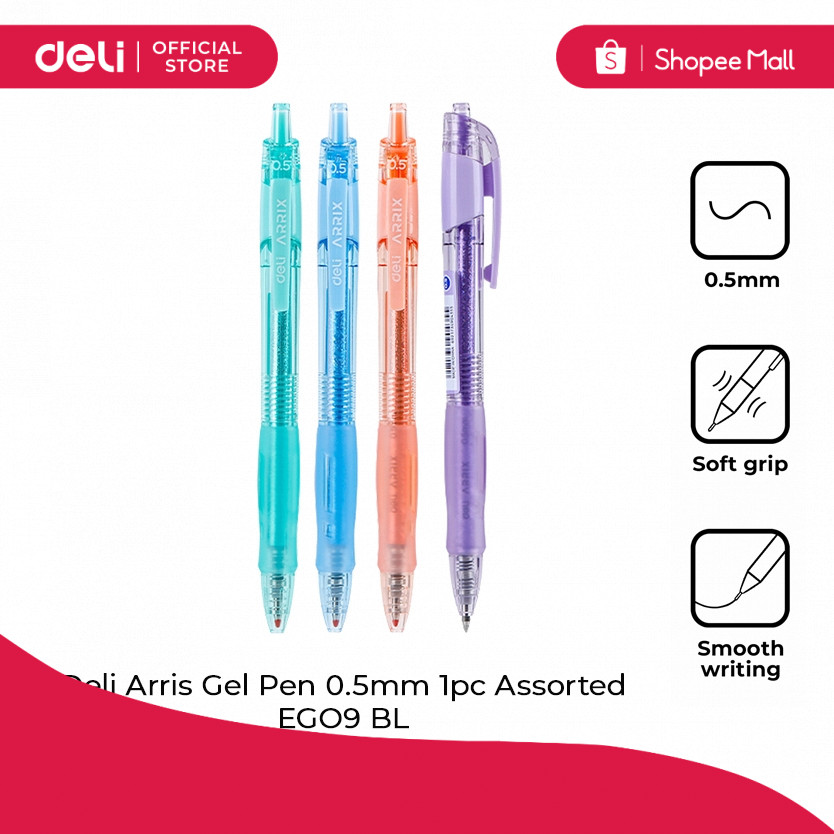 Deli EG09-BL Arrix Gel Pen 0.5mm Blue 1PC Assorted | Shopee Philippines