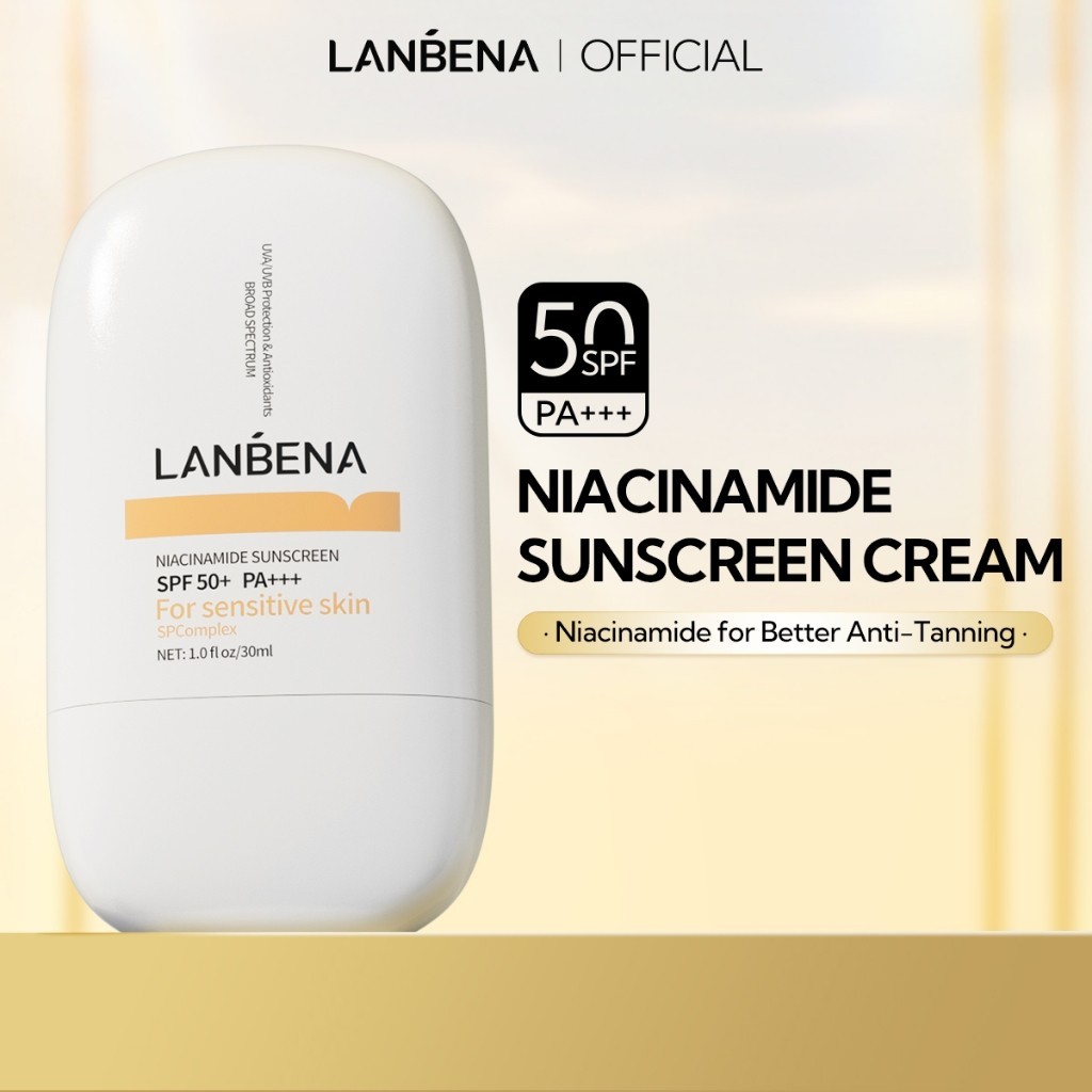 LANBENA Niacinamide Uv Sunscreen Spf 50+ Pa+++ Suncare Whitening Oil Control Refreshing Skin ...