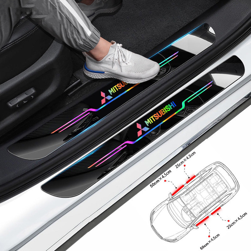 4Pcs Car threshold strip Laser Stickers Car Door Threshold Pedal ...
