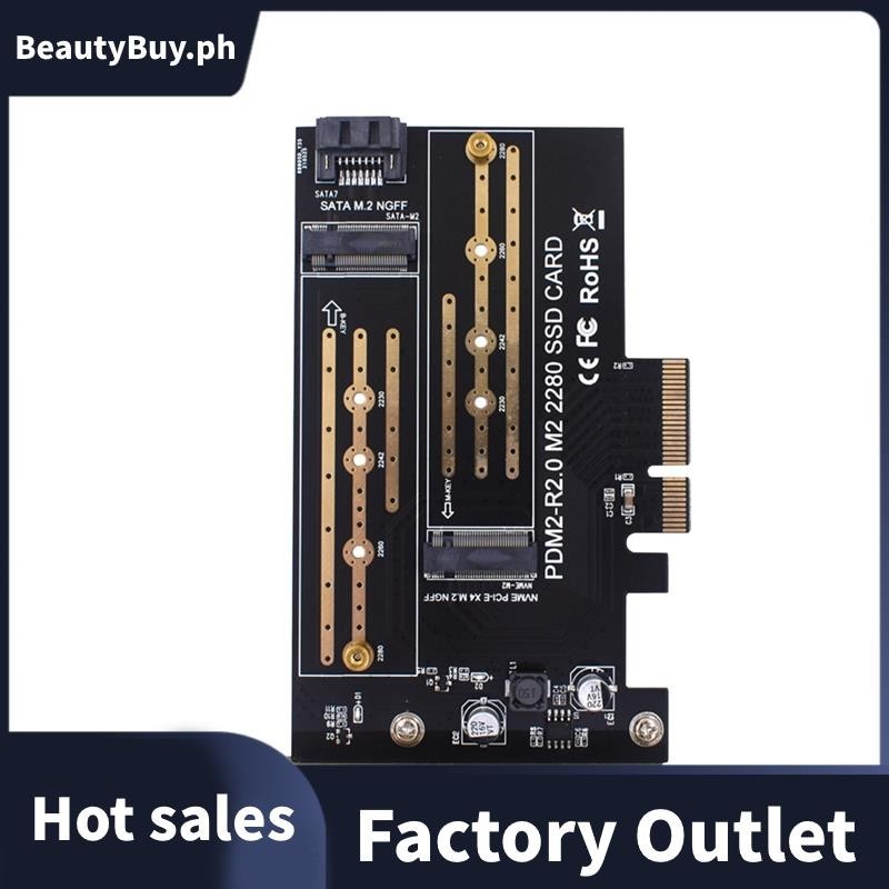 1 Piece PCIE Adapter Board Dual M.2 NVME to Pcie 4X M2 SSD Adapter B/M ...