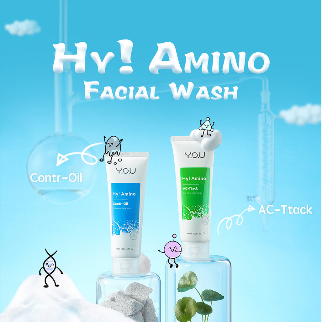 YOU Hy!Amino Contr-oil 8H Oil Control Facial Wash 100g Gentle Cleanser ...