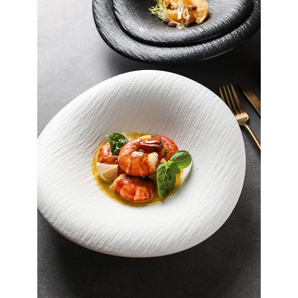 Kitchen Plus Irregular Ceramic Plate Modern Household Plate Restaurant ...