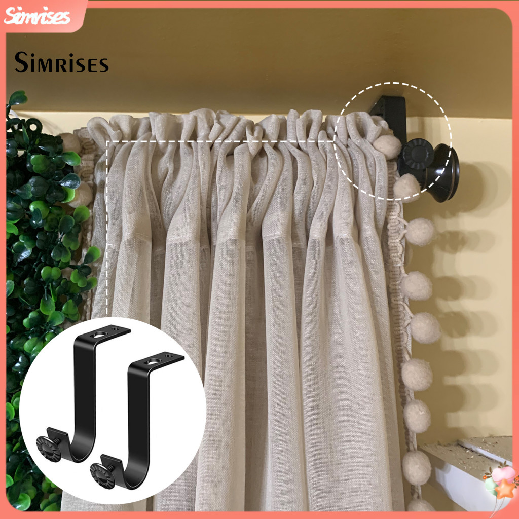 SIM| Drapes Pole Bracket Sturdy Adjustable with Mounting Screws Wall ...