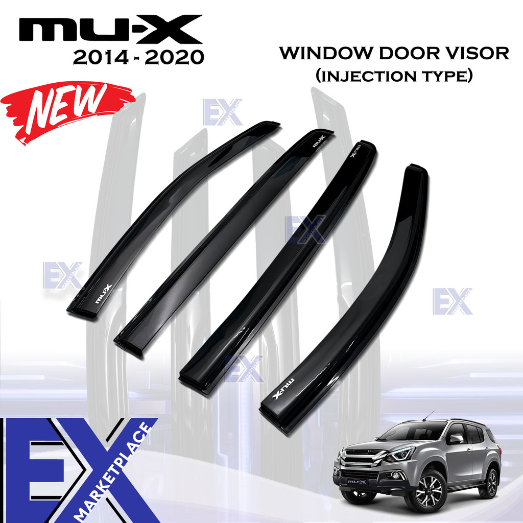 Isuzu Mux Mu-X 2014 to 2020 INJECTION TYPE Window Door Visor Black ...