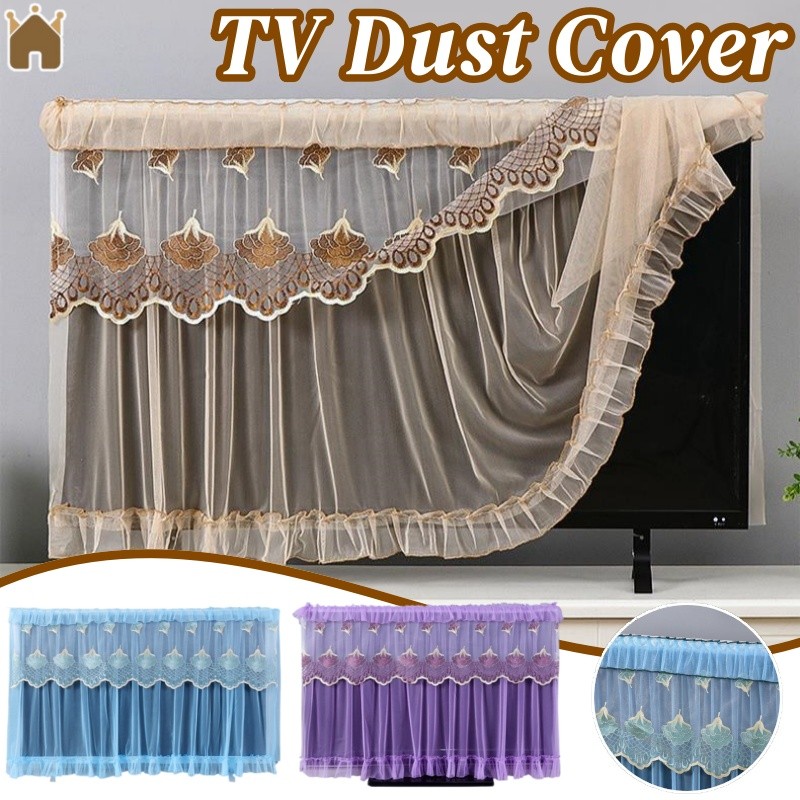 32 Inch TV Dust Cover Ultra-thin LCD Protective Cover Lace Embroidered ...