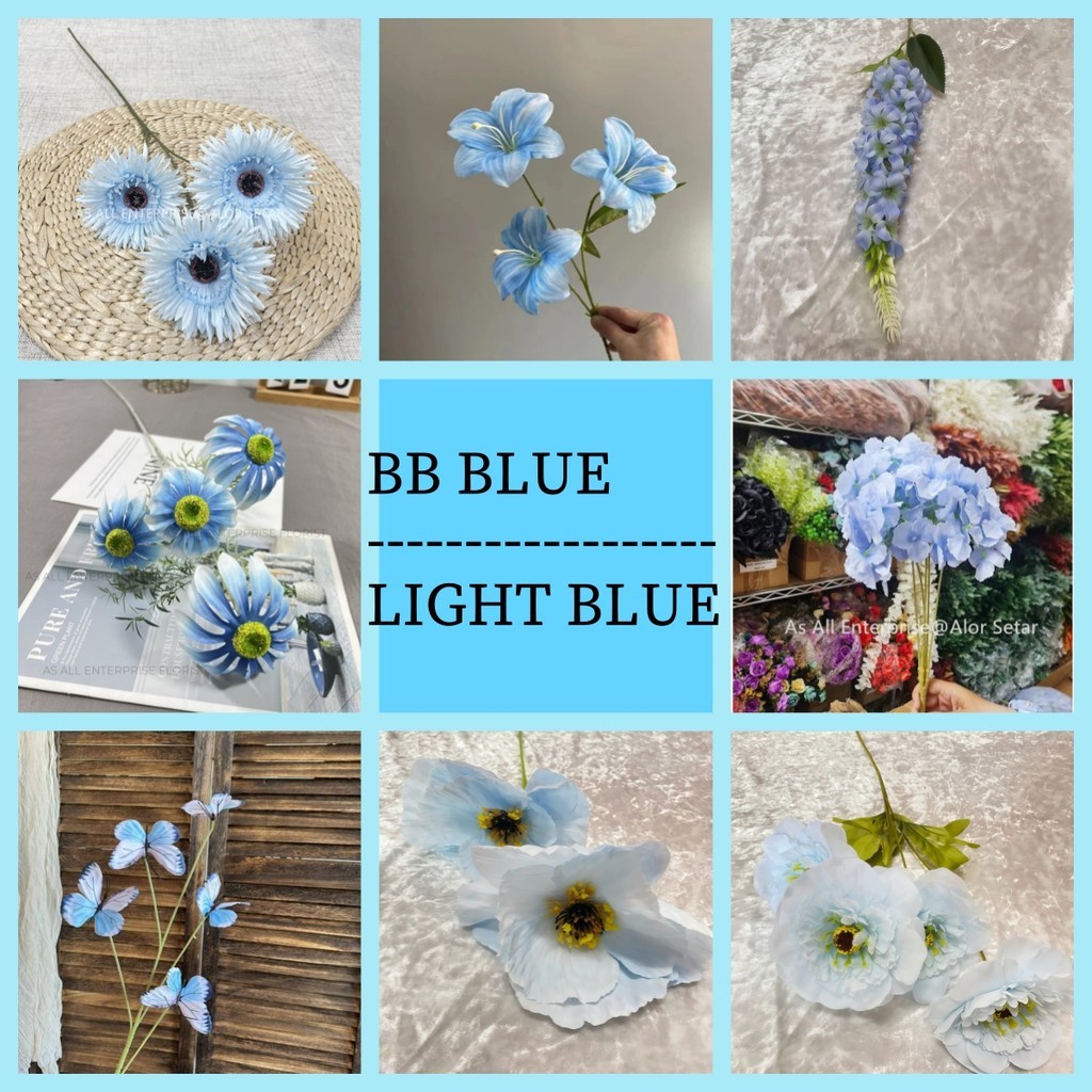 BB BLUE SERIES ARTIFICIAL FAKE FLOWER Bouquet Living Home Decor ...