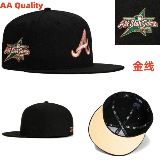 AA Quality Fully Closed Atlanta Braves Baseball Hat Fashion Outdoor ...