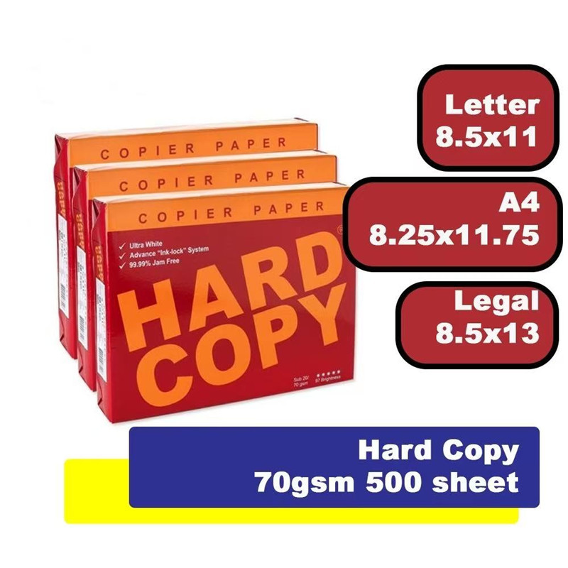 Hard Copy Bond Paper Short A4 Long 70gsm Letter Legal Coupon Band 500 ...