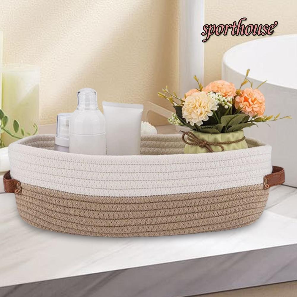 Cotton Rope Woven Basket Bohemian Storage Baskets Boho Organizing ...