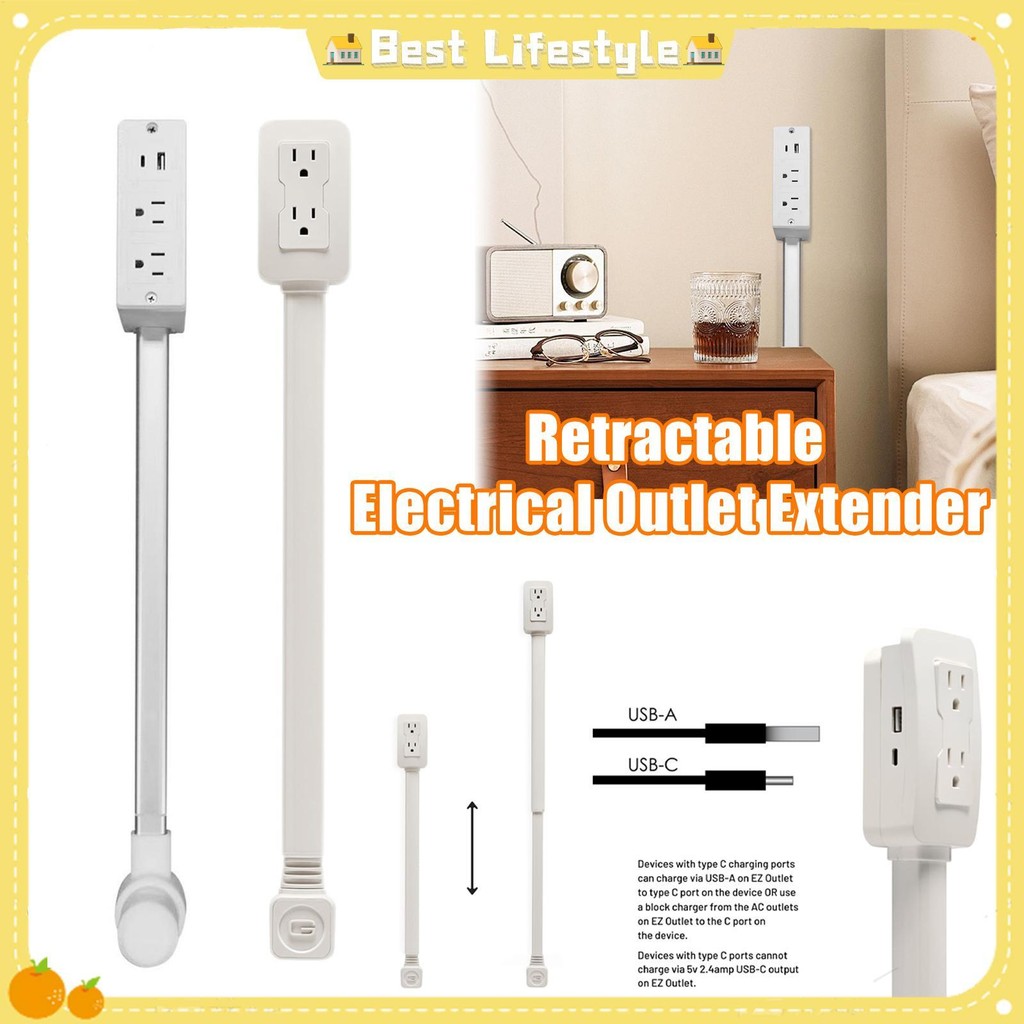 Electrical Outlet Extender Adjustable Height Multiple Outlets ...