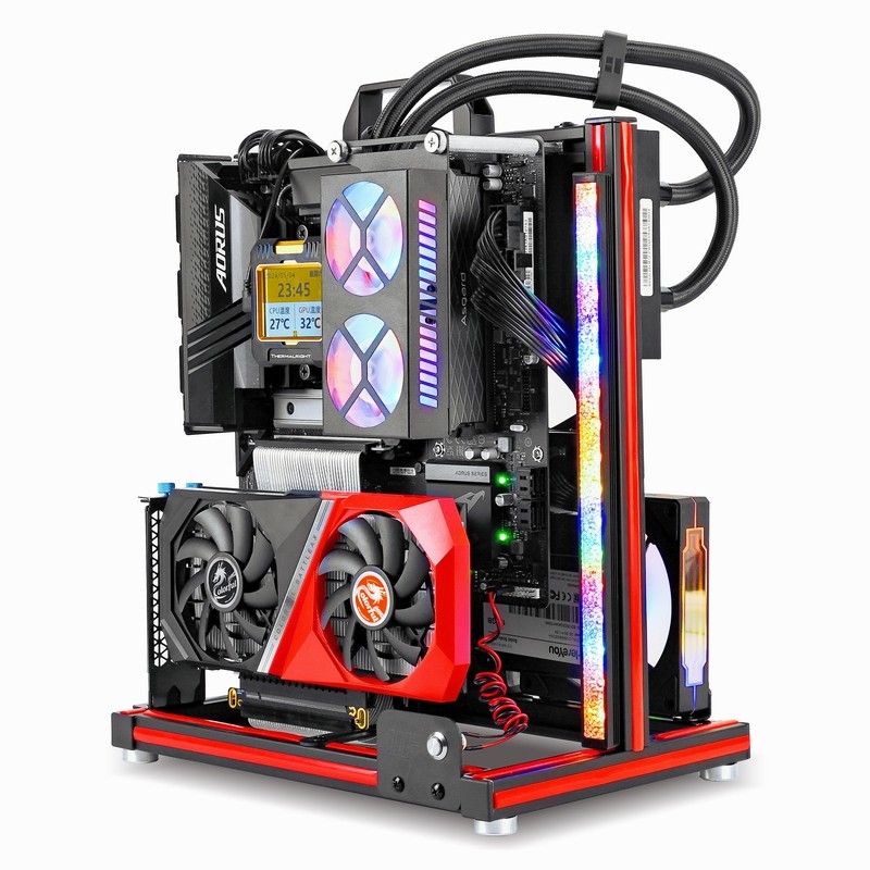 Block Case Aluminum Open Frame Case Support ATX/M-ATX Mainboard GPU ...