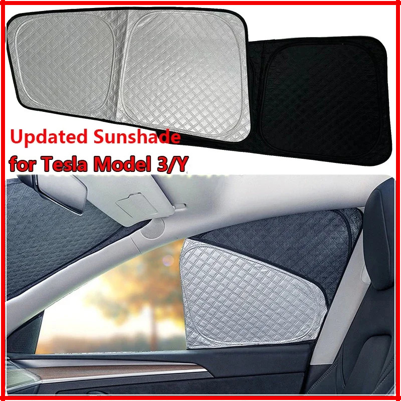 For Tesla Model 3 Highland 2024 Sunshade Accessories Silver Thick Sun ...