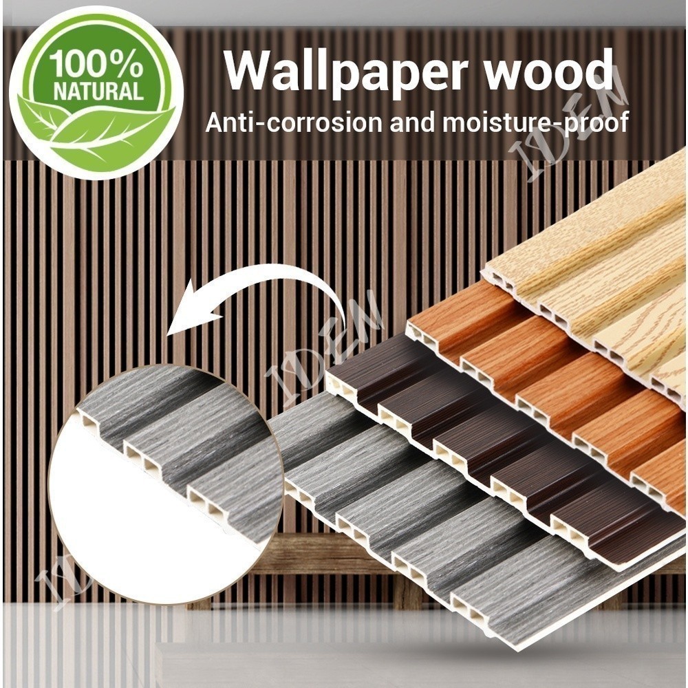 PVC Wood Panel Board Grille Design TV Background Fluted Wall Panel ...