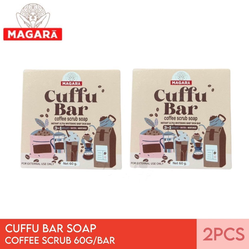 2Pc CUFFU COFFEE BAR SOAP & CUFFU BUFF SOAP FOR ACNE PRONE SKIN AND ...