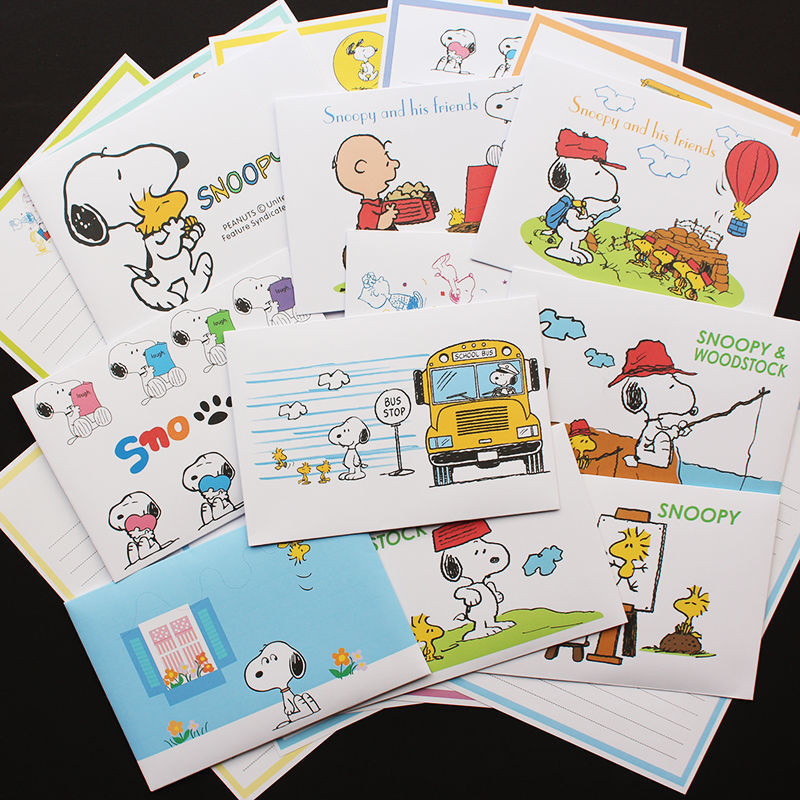 Anime Cartoon Snoopy Envelope Stationery Set Beautiful Fresh ...