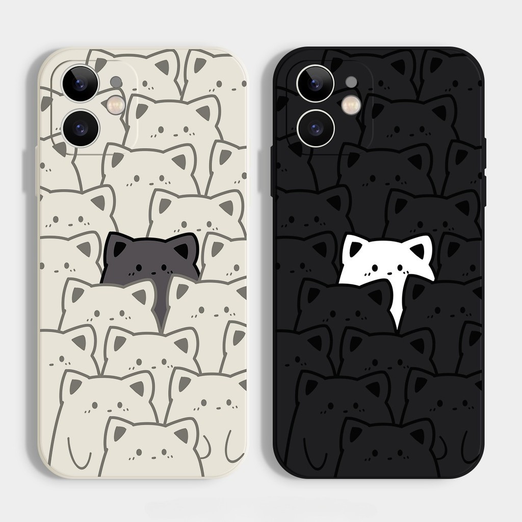 Simple cat phone case na angkop para sa iPhone 6 11 Pro 12 Pro 14 Pro ...