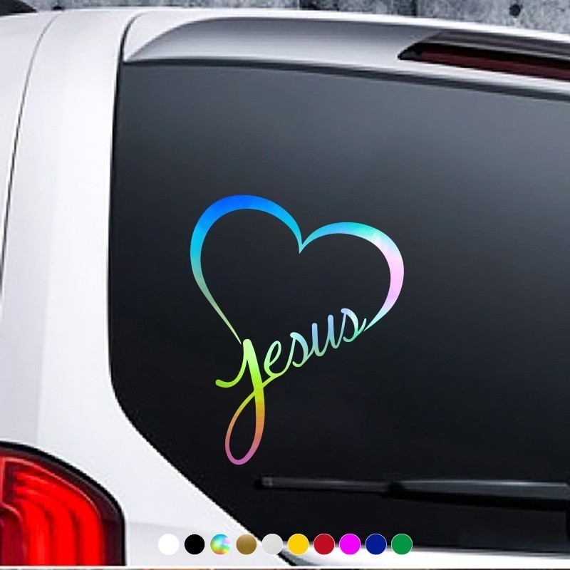 Jesus Heart Love for Car Motorcycle Sticker Vinyl Decals Religious ...