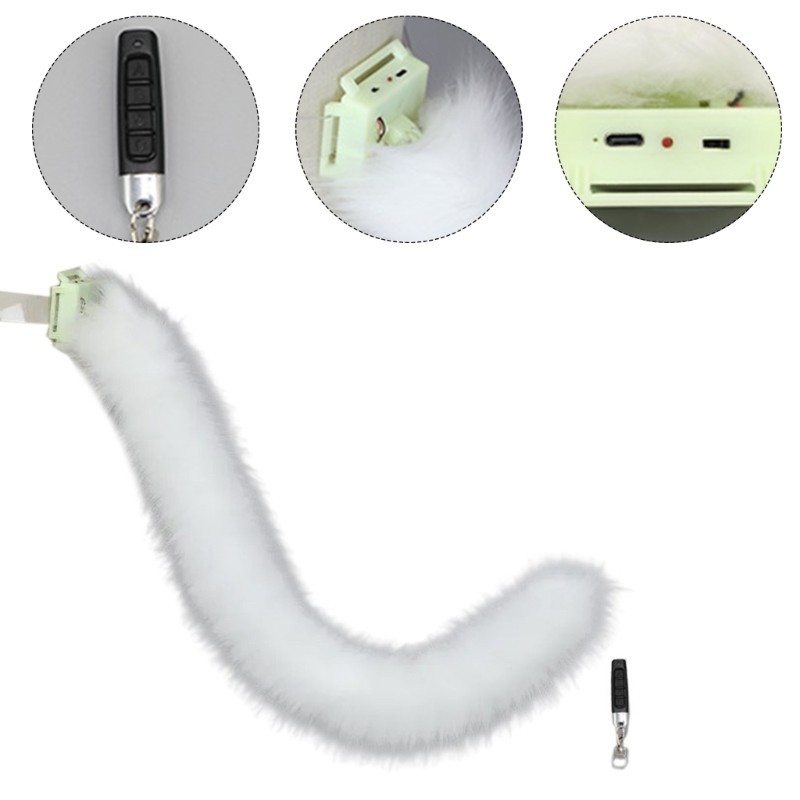 BST Electric Movable Foxes Wolf Cats Tail for Kids Adults Halloween ...