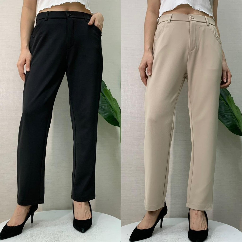 Women's Black Slacks For Office School Uniform Pants For Work 3 Color ...