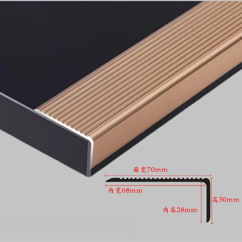 90cm Aluminum flooring stair steps, 30*70mm right Angle step closing ...
