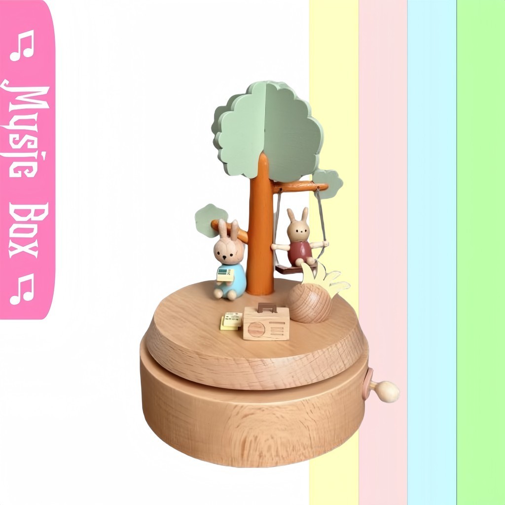 Swing Rabbit Music Box|Creative Children Girls Birthday|Valentine's Day ...
