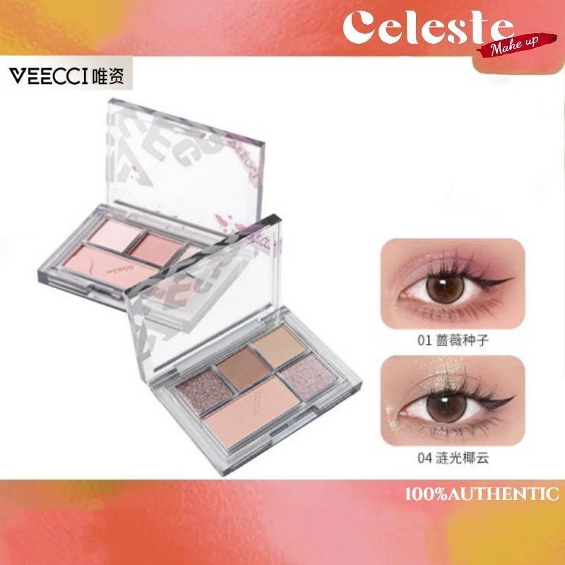 VEECCI Dream Five-Color Eyeshadow Palette Beginner Novice Makeup Pearl ...