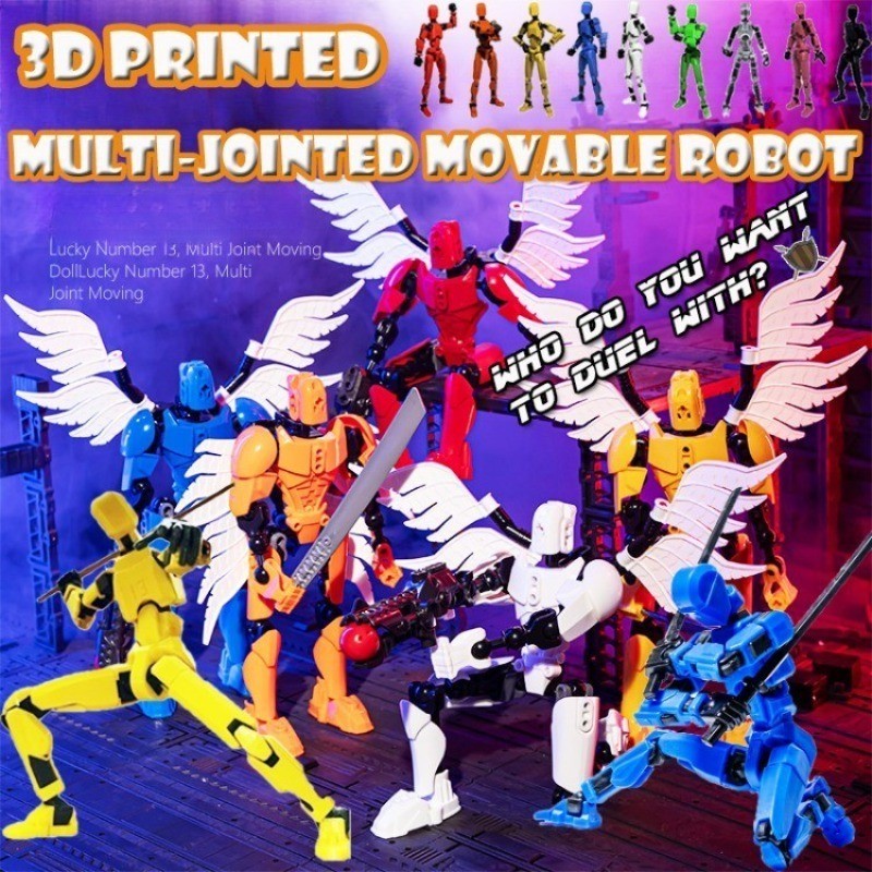 Movable 3D Printed Robot Multi-jointed Movable Action Figures DIY ...