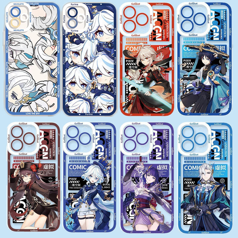 Cartoon Genshin Impact Wanderer Kaedehara Raiden Shogun Neuvillette Hu ...