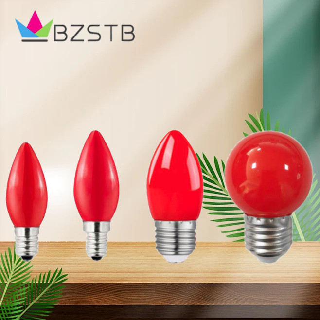 BZSTB Led Red Light Bulb, E12, E14, E27 Screw Socket, Lantern Light ...