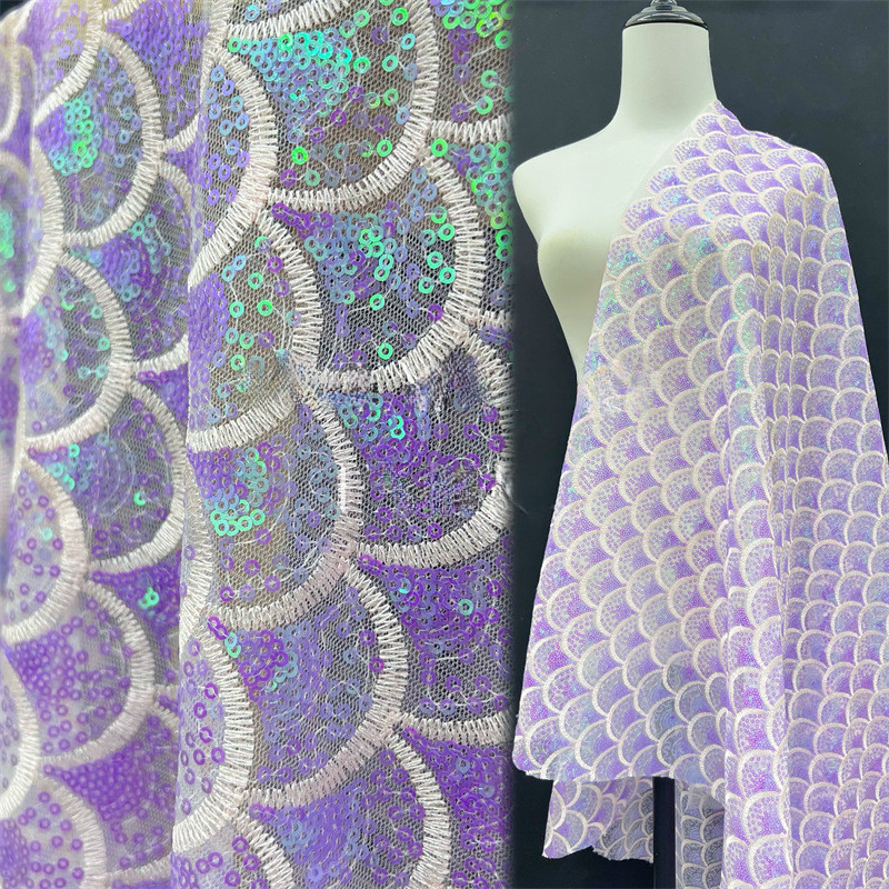 Double Mesh Sequined Fish Scale Fabric 1 Yard | Shopee Philippines