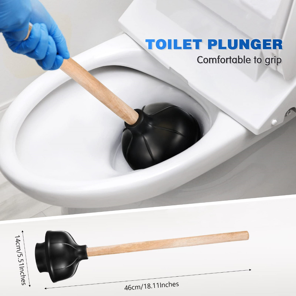 Powerful Toilet Plunger Double-Layer Toilet Pump Rubber Large Drain ...