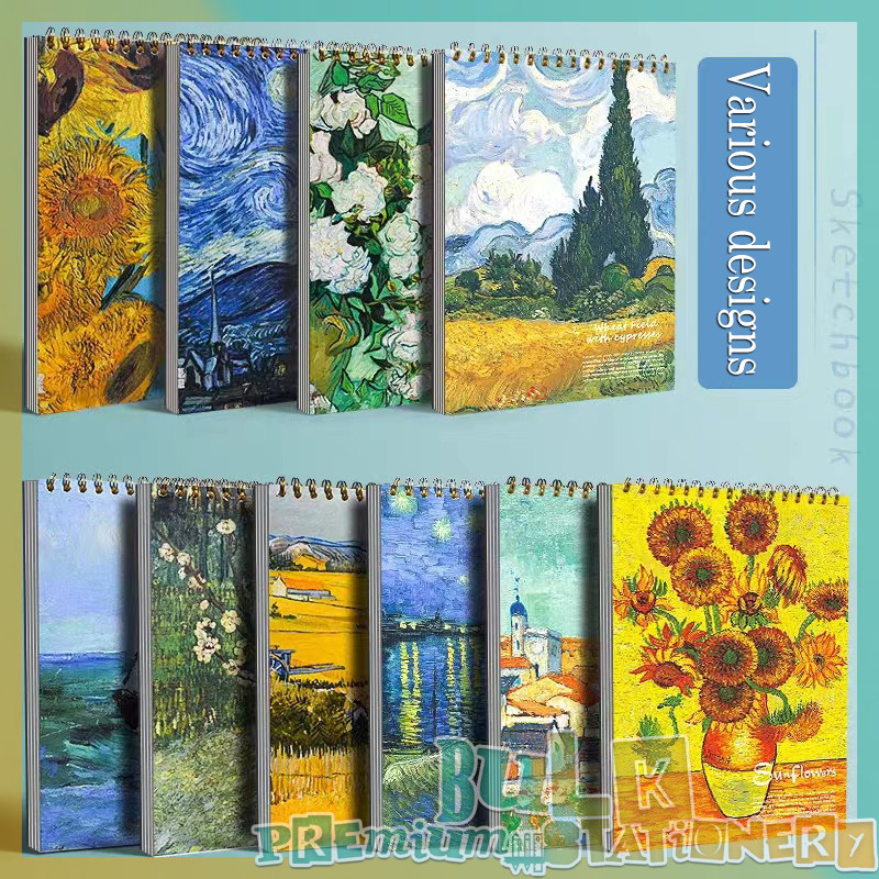 A4 Van Gogh Sketchbook Art Student supplies Tools Brown paper ...