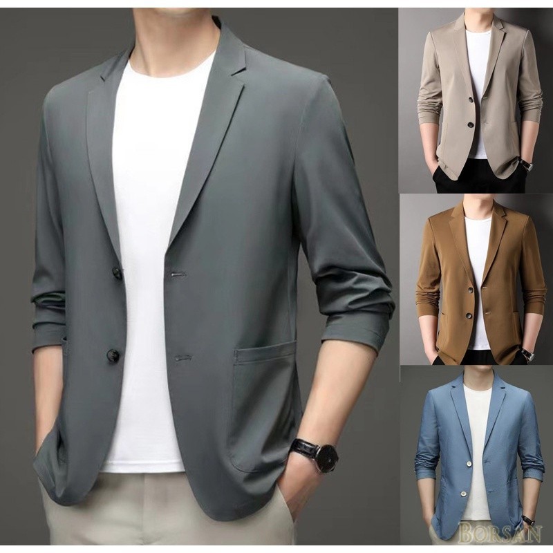 Men's Suit Ice Silk Ultra-Thin Casual Sun Protection Clothing Suit ...