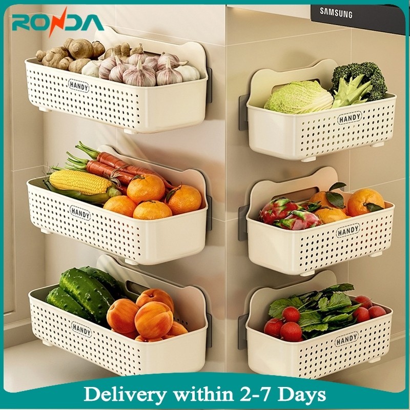 Wall Mounted Spice Rack Kitchen Hanging Condiment Storage Holder ...