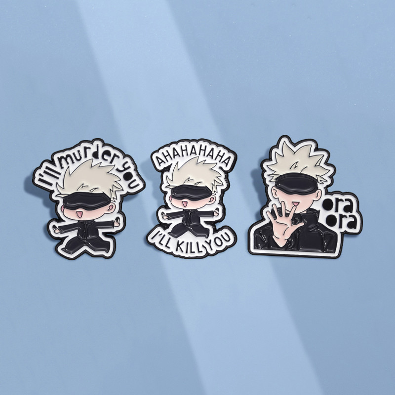 Anime Jujutsu Kaisen Pins Brooches Funny Itadori Yuji Gojo Satoru