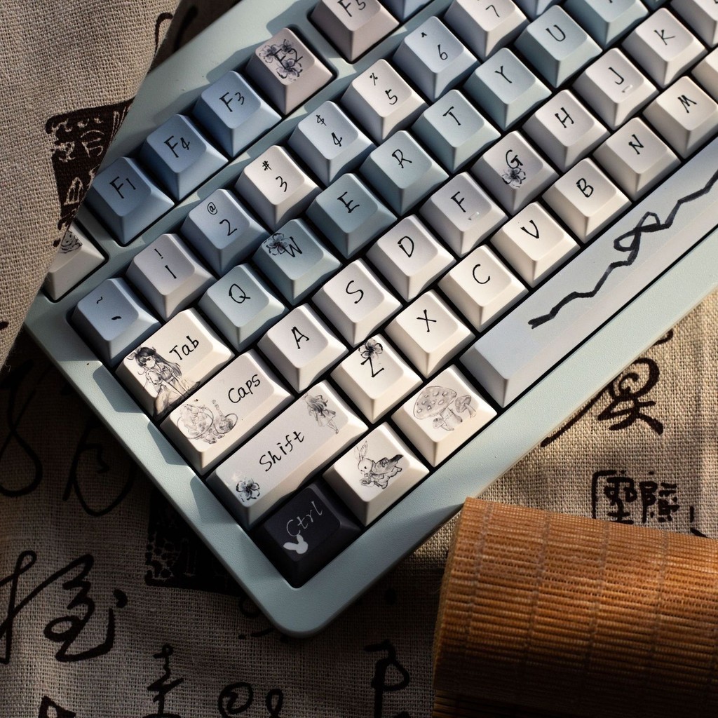Ink Alice Keycap Cherry Profile PBT Five-sided Dye Sublimation 139 Keys ...