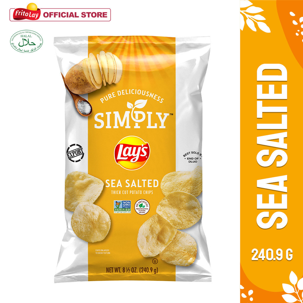 Simply Lays Sea Salted Thick Cut Potato Chips 240.9g | Shopee Philippines
